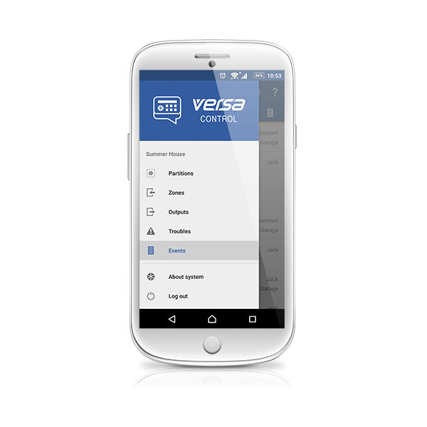 VERSA CONTROL Mobile app for remote control of VERSA alarm system